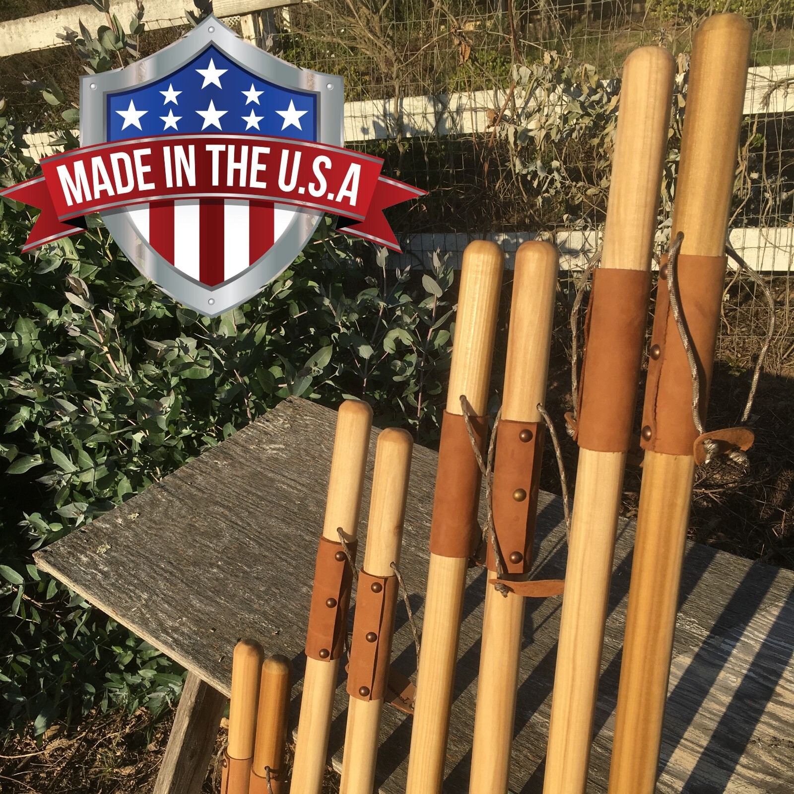 Natural Earth Tones Poplar Hard Wood Walking Stick Hiking Staff Hand ...