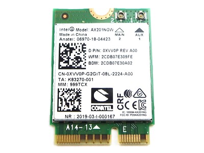 INTEL WI-FI 6 AX201 M.2 2230 CNVIO2 802.11AX WLAN BLUETOOTH 5.2 WIFI ...