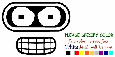 Futurama Benders Face Graphic Die Cut decal sticker Car Truck Window ...