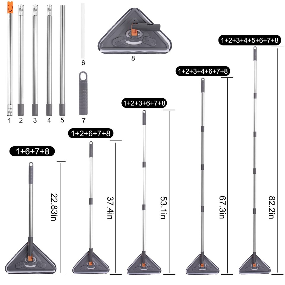 Wall Mop,Wall Cleaner Mop with Long Handle - Ceiling Cleaner and ...