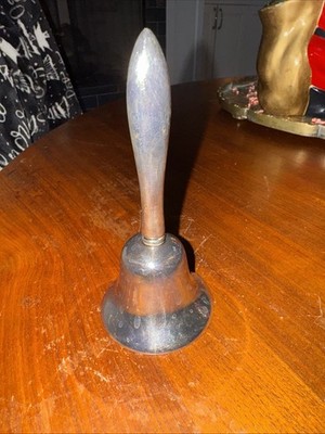 Vintage Shabby Silver Plate Bell Nice Ring 5” Tall | eBay UK