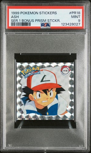 1999 POKEMON STICKERS SERIES 1 BONUS PRISM STICKERS #PR18 ASH PSA 9 | eBay