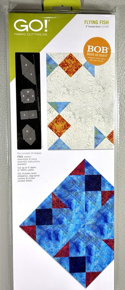 BRAND NEW - SEALED Accuquilt GO! FLYING FISH-9" Finished Die Pattern ...