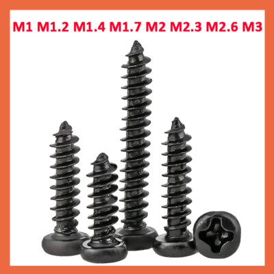 Pan Head Self Tapping Screws Tappers Zinc Plated Black M1 M1.2 M1.4 M1 ...