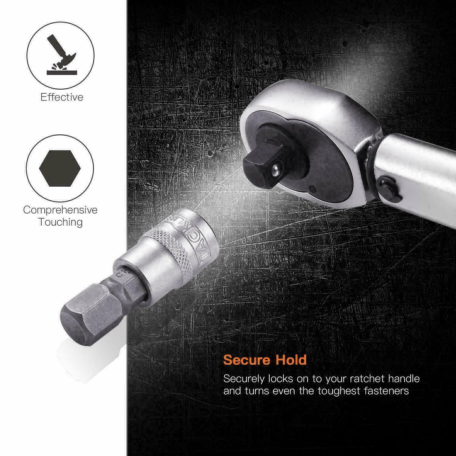 34PCS Drive Male Female Torx Torque Tork Star Bit Chrome Repair Sockets ...