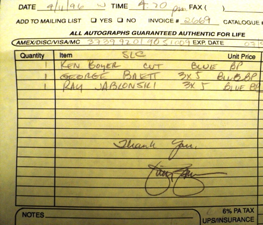 Ken Boyer - St Louis Cardinals - Autographed Cut - Matted & Framed ...