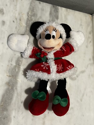 Disney Minnie Mouse Snowflake Christmas Plush 7" Disney Parks Official ...