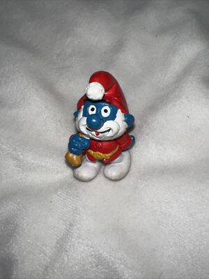 Smurfs 1981 Santa Claus Papa Smurf Vintage Christmas Figure Toy PVC ...