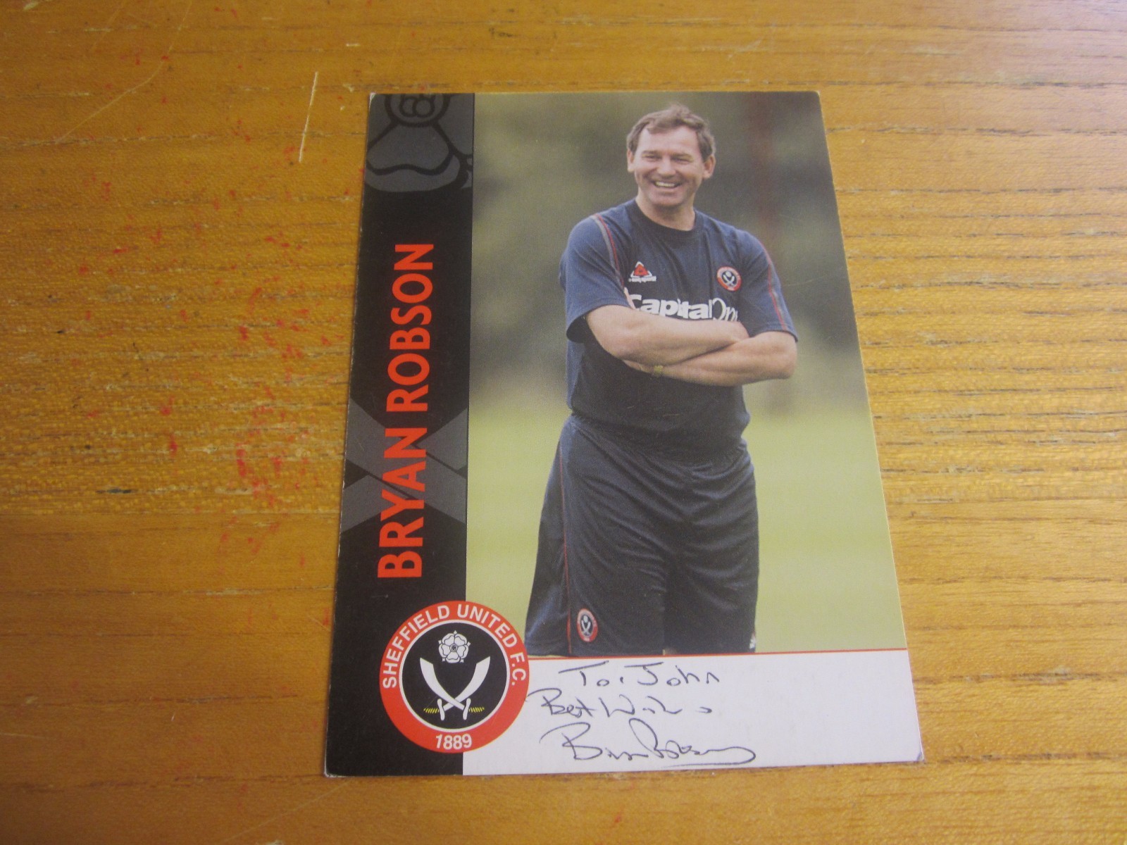 Bryan Robson Autographed 4X5.75 Photograph League One Soccer Sheffield ...