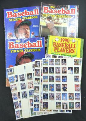 Lot Topps Baseball Sticker Yearbook 1987 1988 1990 Trivia Kit Complete ...