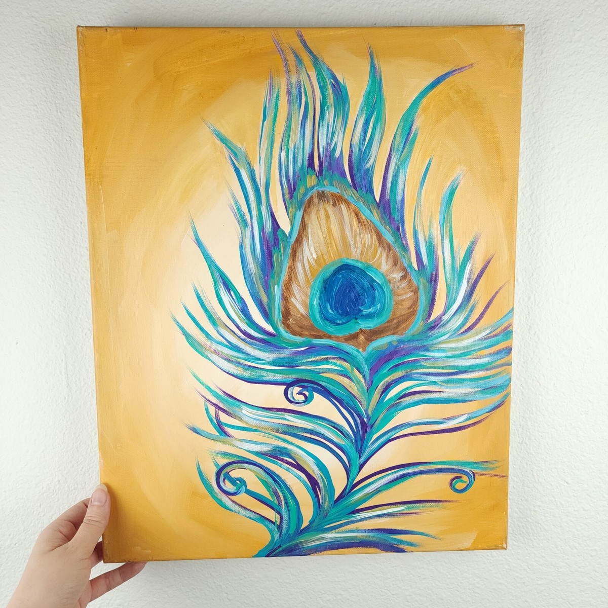 Peacock Feather Acrylic Painting Peacock Feather Painting On Canvas