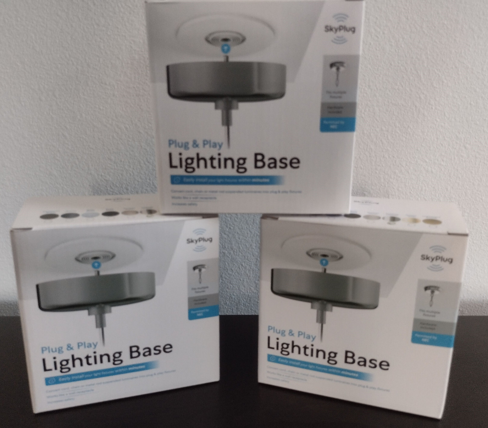 Set Of 3 Skyplug Plug & Play Lighting Bases - Polished Chrome In Color ...