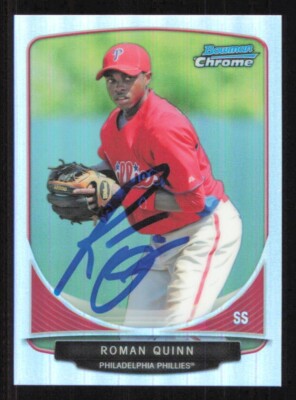 ROMAN QUINN Autograph Baseball MINI Chrome card auto PHILADELPHIA ...