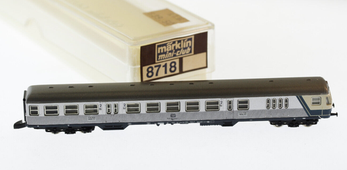 Märklín Mini-Club 8718 Cream & Blue DB Control Passenger Train Car Z ...