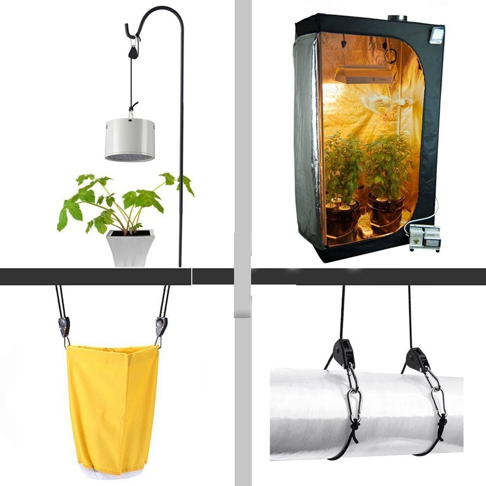 TopoGrow 1/8'' Grow Light Adjustable Rope Hanger Ratchet Grow Light ...