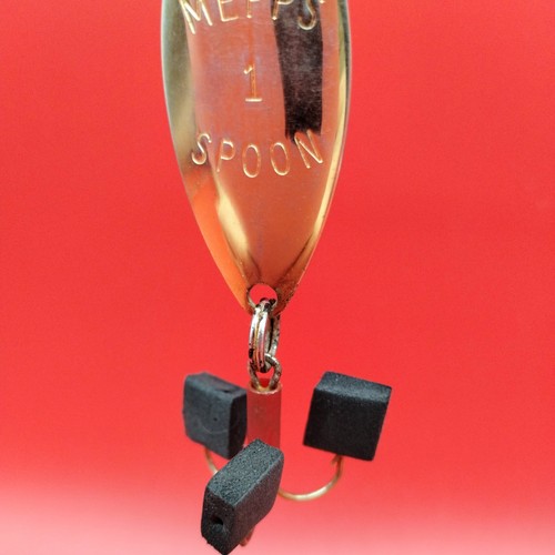 Vintage Mepps #1 Golden Brass Spoon Fishing Lure USA Tri Hook B | eBay