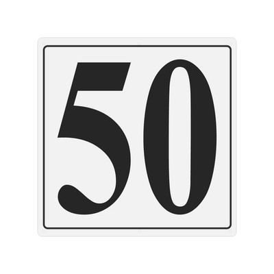 Large Metal Number Sign, 12x12" Aluminum Number 50 Sign Plate | eBay