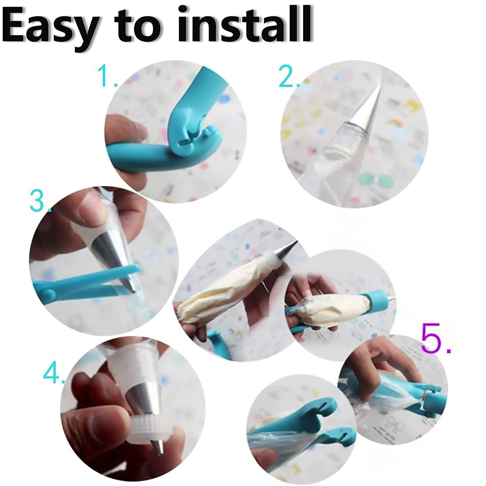Cake Decorating Pen Tool Kit Blue Pastry Bag DIY Cake Deco Icing Pen ...