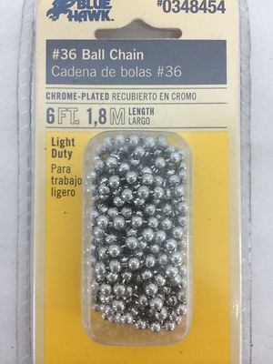BLUE HAWK #0348454 BALL CHAIN 6FT #36 | eBay