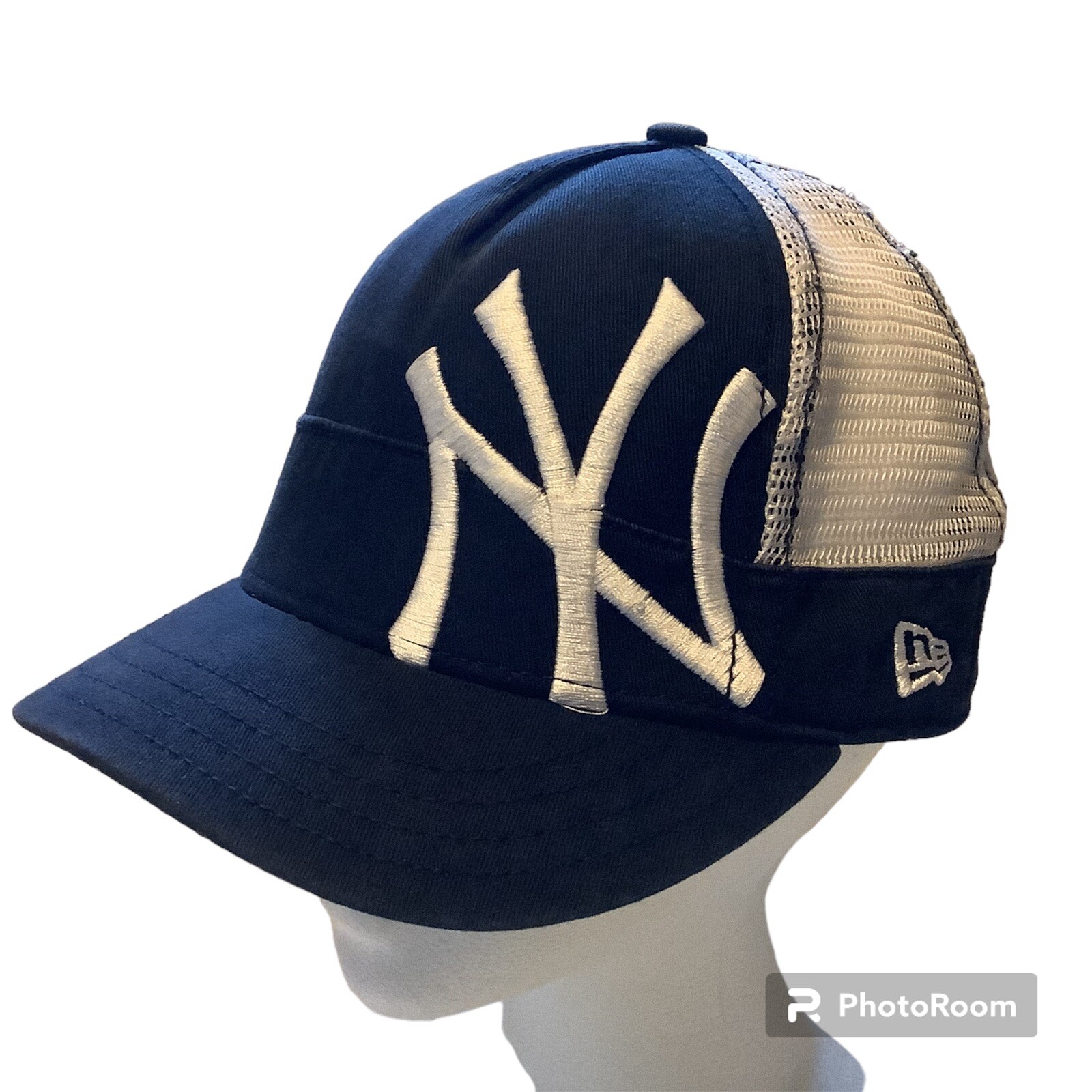 New York Yankees Women New Era Hat Black White Mesh Adjusting Trucker ...