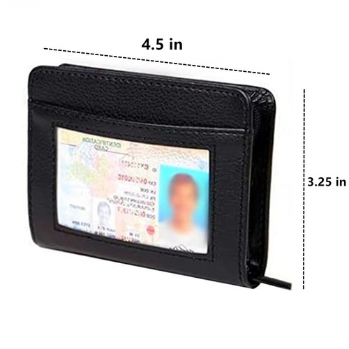 1/2 Pc Lock Wallet Slim Credit Card Holder Leather Secure Anti-Theft ...