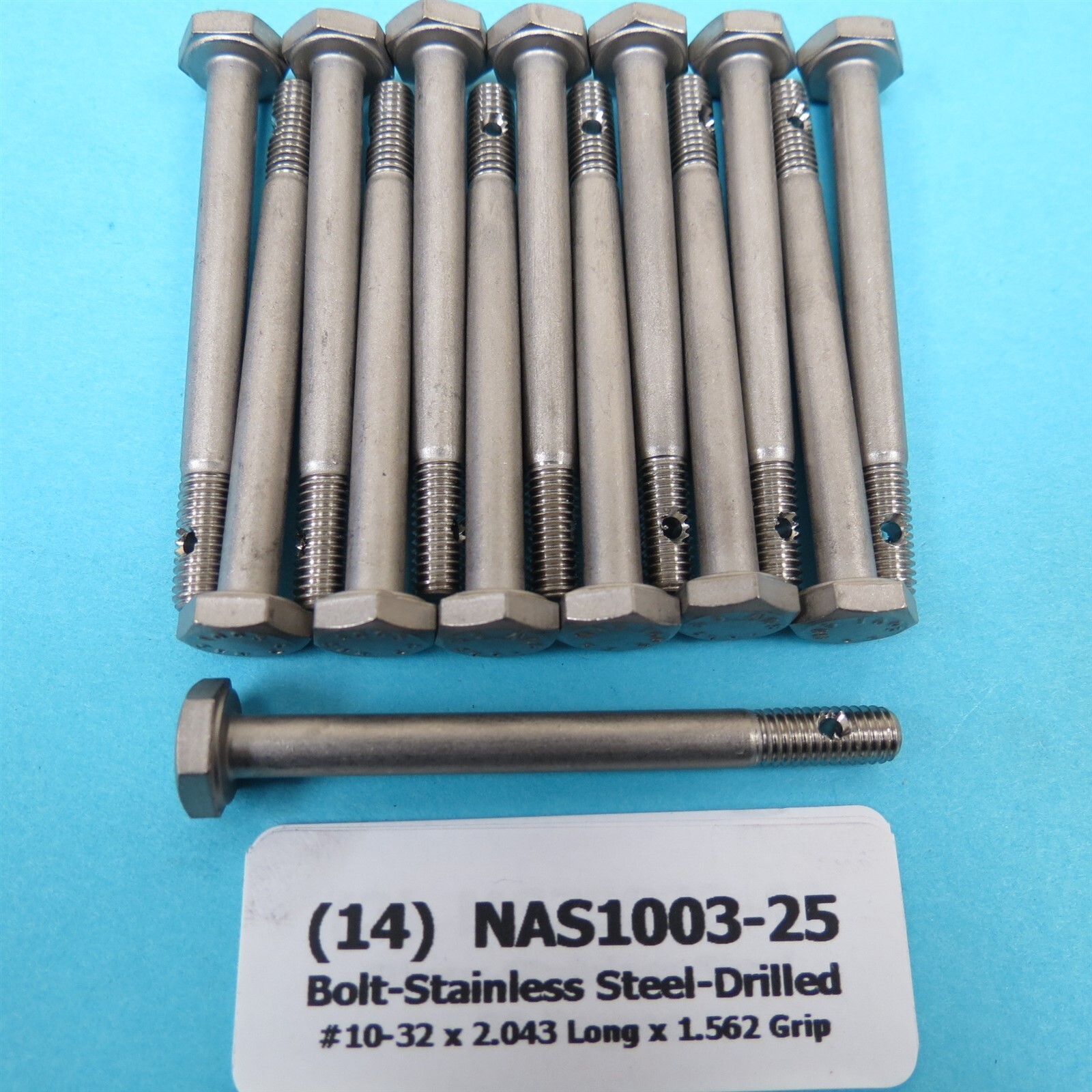 (14) NAS1003-25 Stainless Superalloy A286 Bolts 10-32 x 1.562 Grip x 2. ...