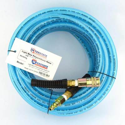 Light Blue Polyurethane Air Hose 1/4" x 100 feet 200 PSI + plug HU14 ...
