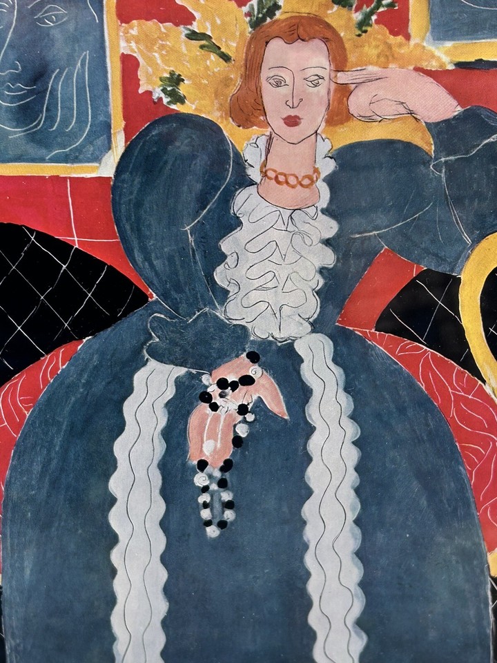 1958 Matisse Lady In Blue Litho Fine Art Print Metropolitan Museum Pl ...