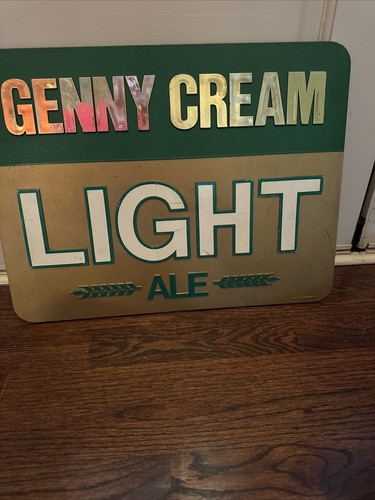 Genny Cream Light Ale Plastic Beer Bar Man cave Sign - 14"x 18.5" | eBay