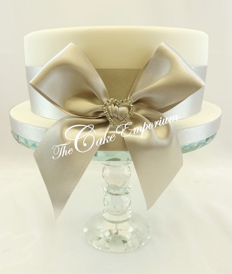 1 MTR 50mm RIBBON WITH DIAMANTE HEART BUCKLE BOW RIBBON CAKE RIBBON ...