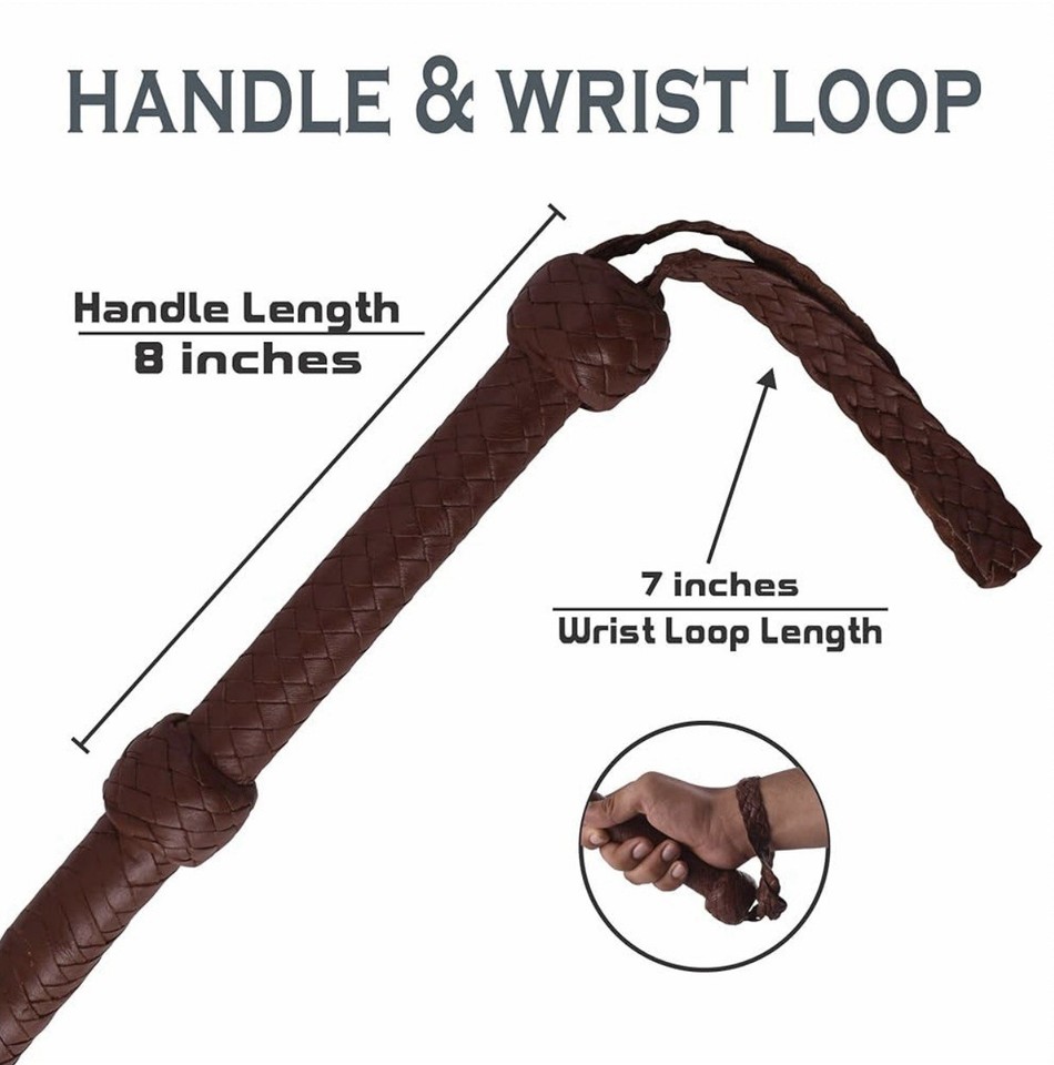 BULL WHIP INDIANA JONES 10 FEET LONG Bull Whip HUNTER BROWN 100 % REAL ...