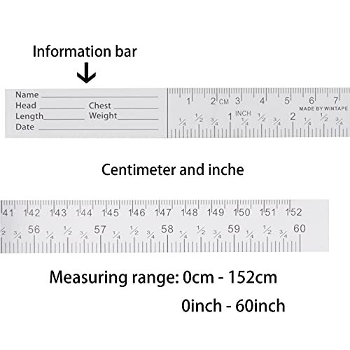 1.5 Meter Infant Disposable Paper Tape Measure Pack Of 100 Paper Rulers ...