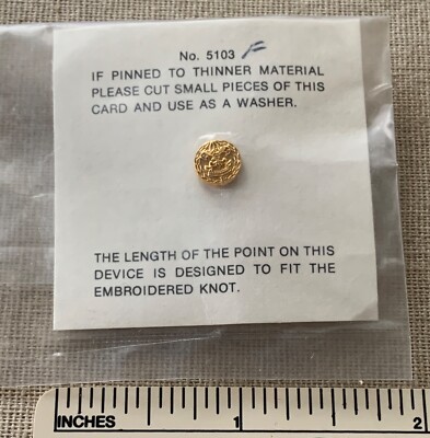 NOS BOY SCOUT Embroidered Square Knot PIN No. 5103-F Commissioner ...
