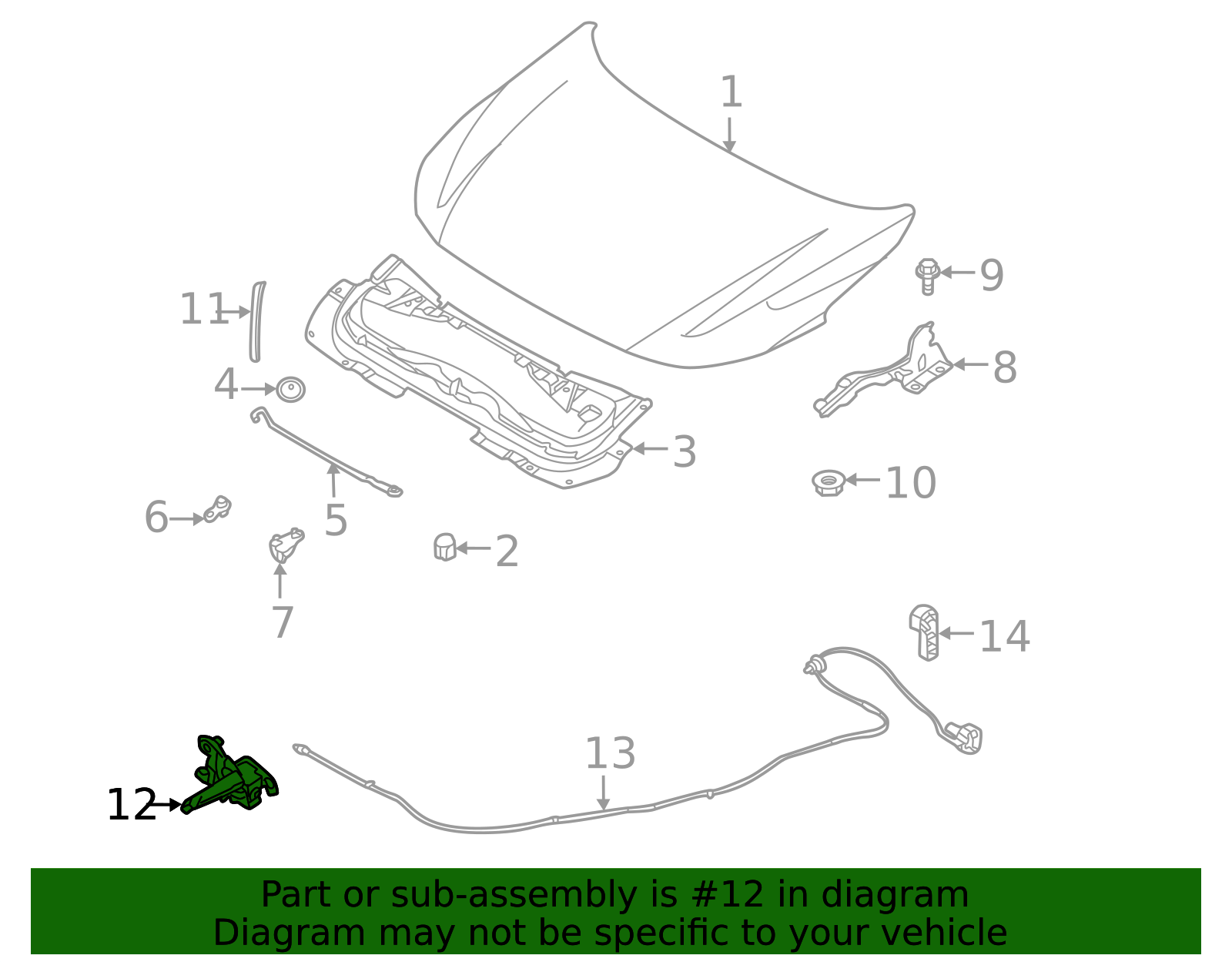 Genuine Nissan Male ASSY Hood Lock 656016LA0A / 65601-6la0a OEM for ...