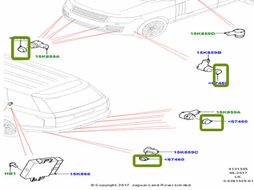 GENUINE LAND ROVER PARKING AID CAP SET RANGE ROVER SPORT DISCOVERY ...
