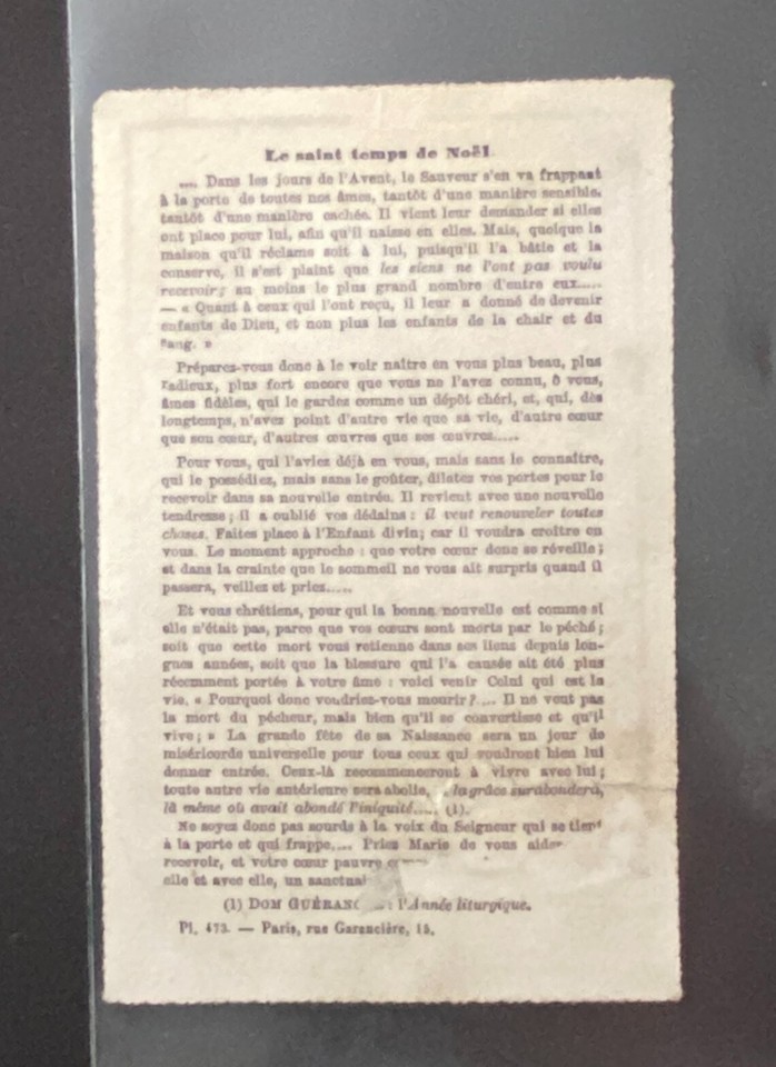 Immagine Pieuse XIX Secolo Pizzo Il Tempo Di Natale Numero 463 | eBay
