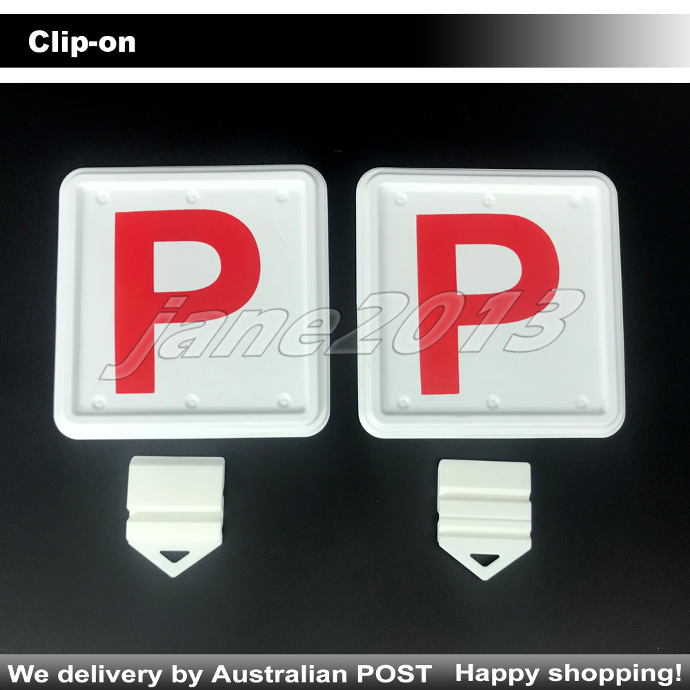 Clip It On P Plate Clips Car Number Licence Plate: 2 Piece L/P Set | eBay