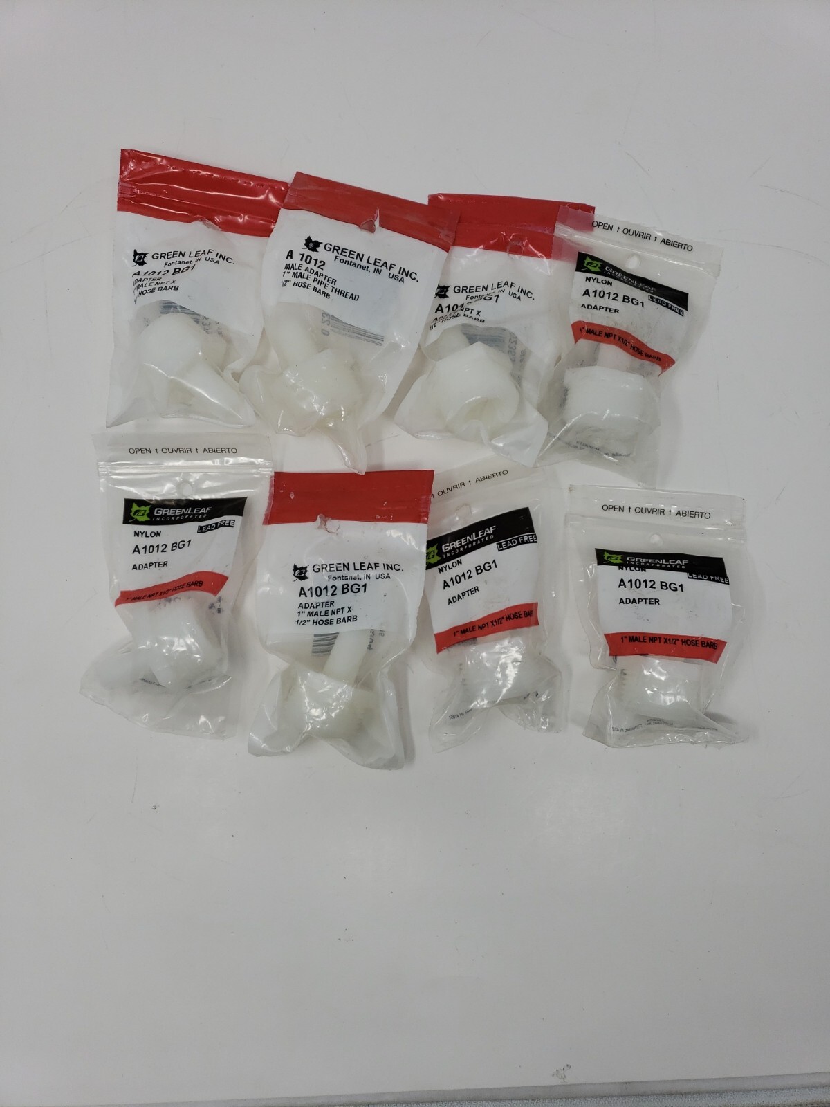 Green Leaf A1012 Adapter 1" Male NPT 1/2" Hose Barb Lot Of 8 | eBay