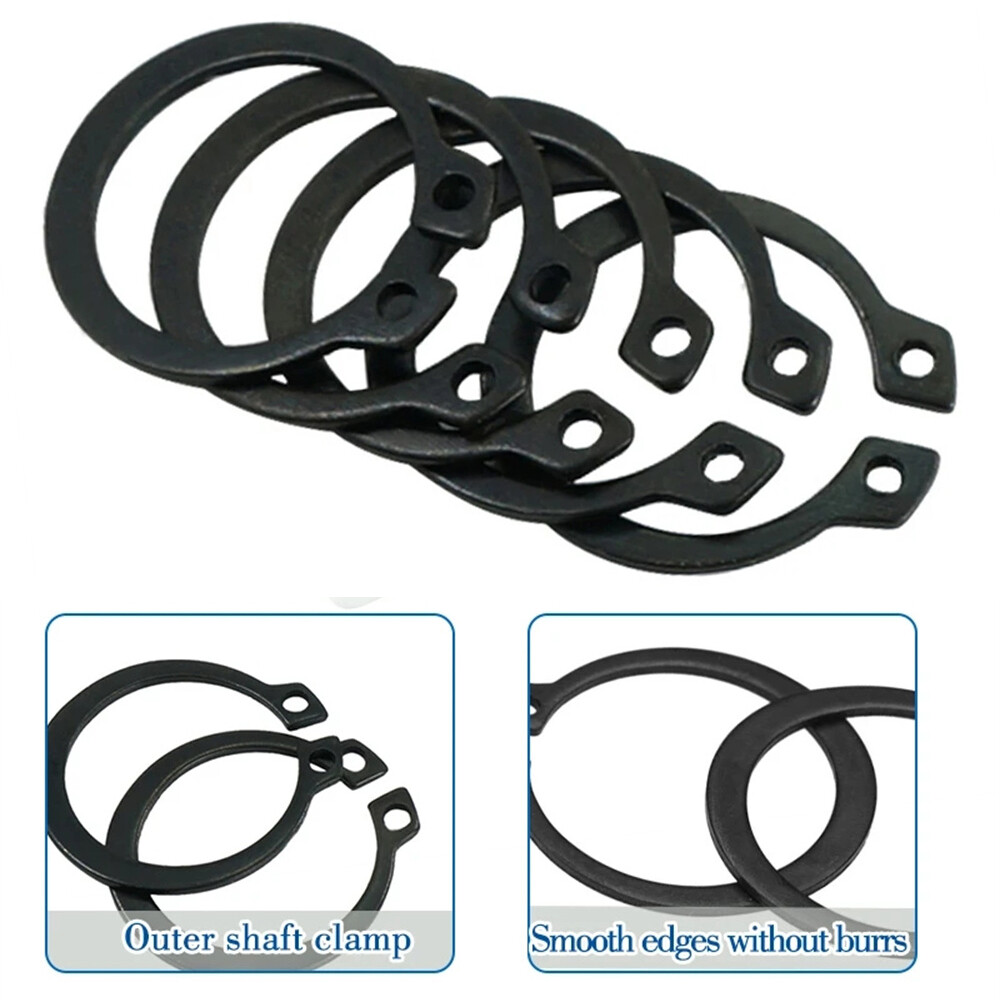 480pcs C-Clips Snap Ring Heavy Duty Retaining Set Assortment Black Ring ...