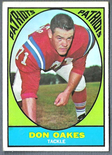 Don Oakes Boston Patriots 1967 Topps Card #8 Card EX | eBay