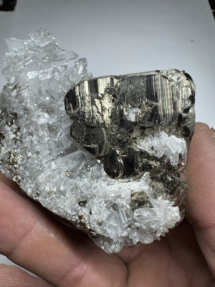 Unique Pyrite Crystal With Quartz Clusters Peru | eBay