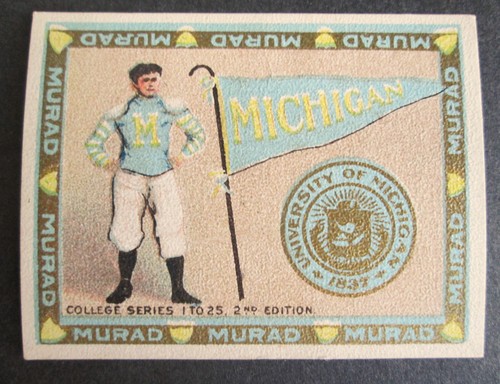 1910 Murad Tobacco Card T51 Series (1-25) 2nd Ed #13 Michigan ...