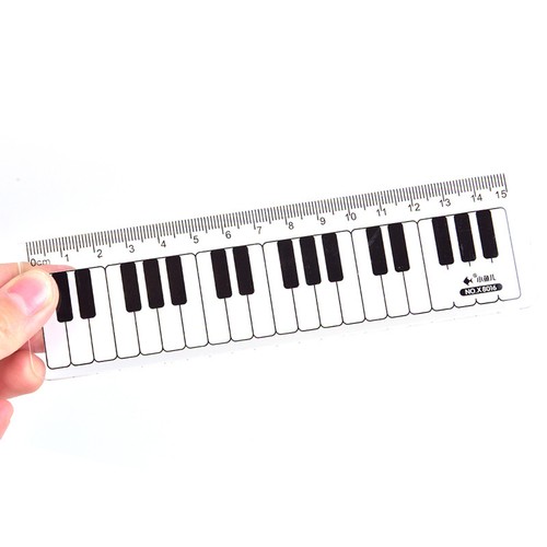 Creative Piano Keyboard Ruler 15cm 6in Musical Terms Black and White ...