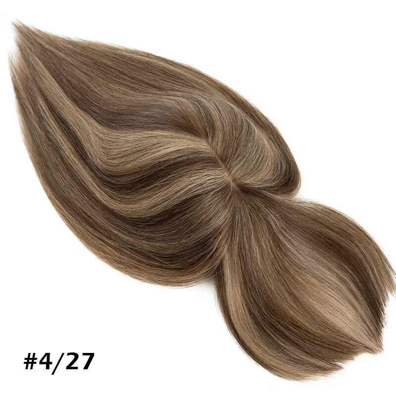 CLEARANCE Women Human Hair Topper with Bangs / Parting Clip In Real ...