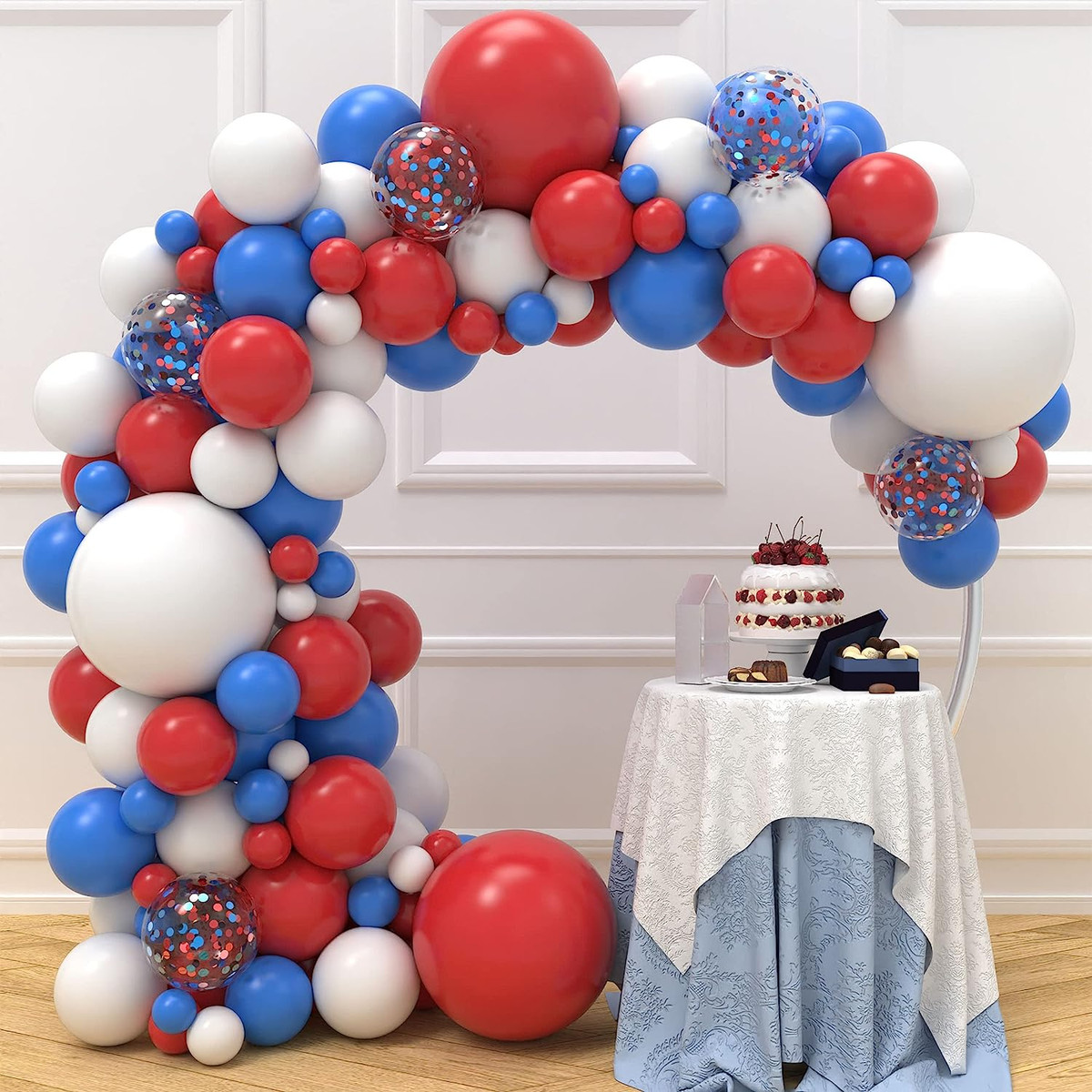 Red White And Blue Balloon Arch
