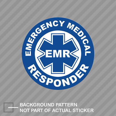 Emergency Medical Responder EMR Sticker Decal Vinyl star of life emt ...