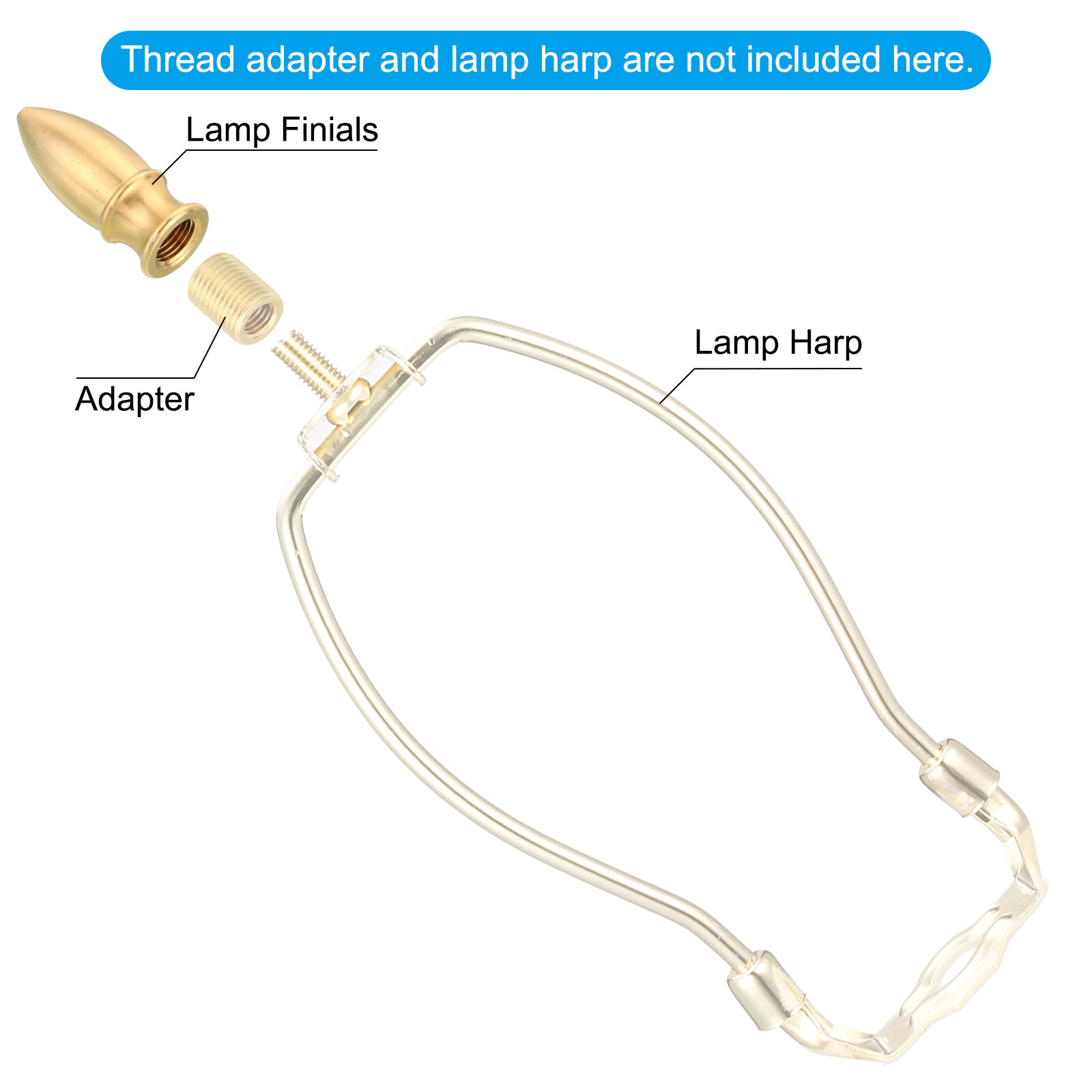 2pcs M10 Thread Lamp Finial Cap Knob Brass Lamp Shade Harp Top Screw ...