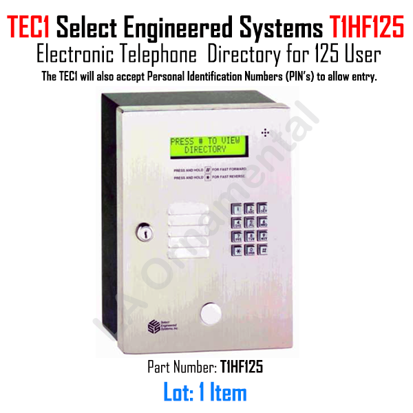 Keypad TEC1 Select Engineered Systems T1HF125 electronic telephone directory for sale online | eBay
