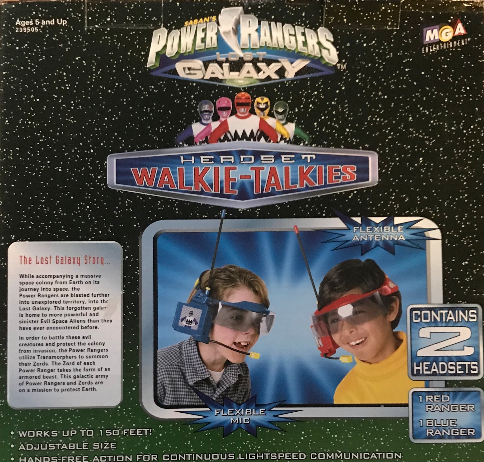 Power Rangers Lost Galaxy Walkie Talkie Headsets - 1 Red Ranger/1 Blue ...