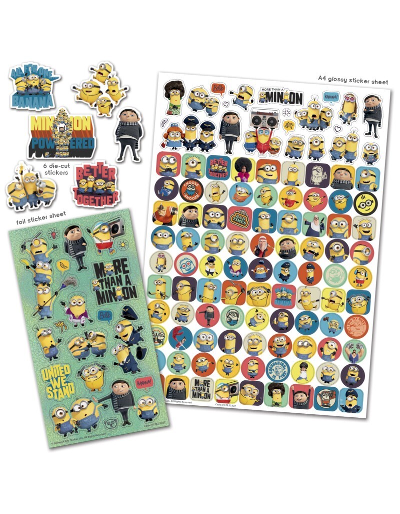 Minions RIse of Gru Mega Pack Stickers over 120 Stickers Official ...